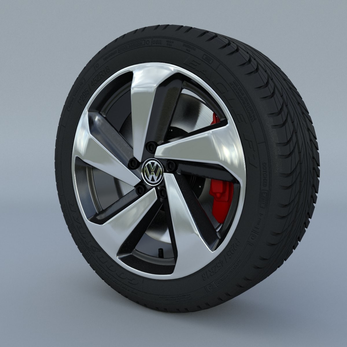 Volkswagen Golf GTI 2017 TYRE - 3DHunt.co
