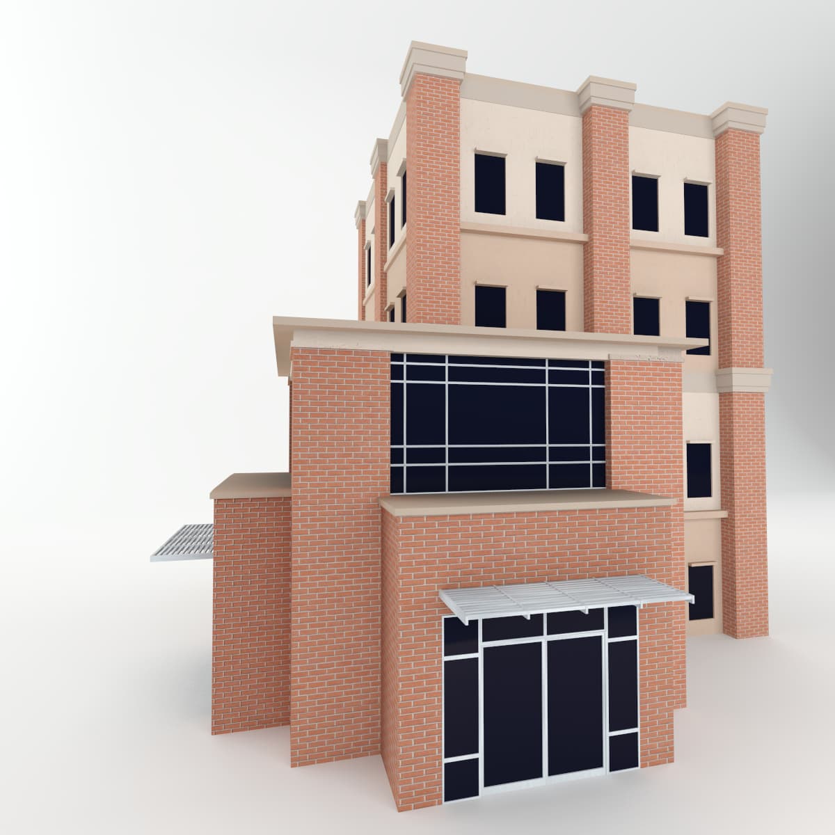 3D Small four story professional building model 3D Model - 3DHunt.co