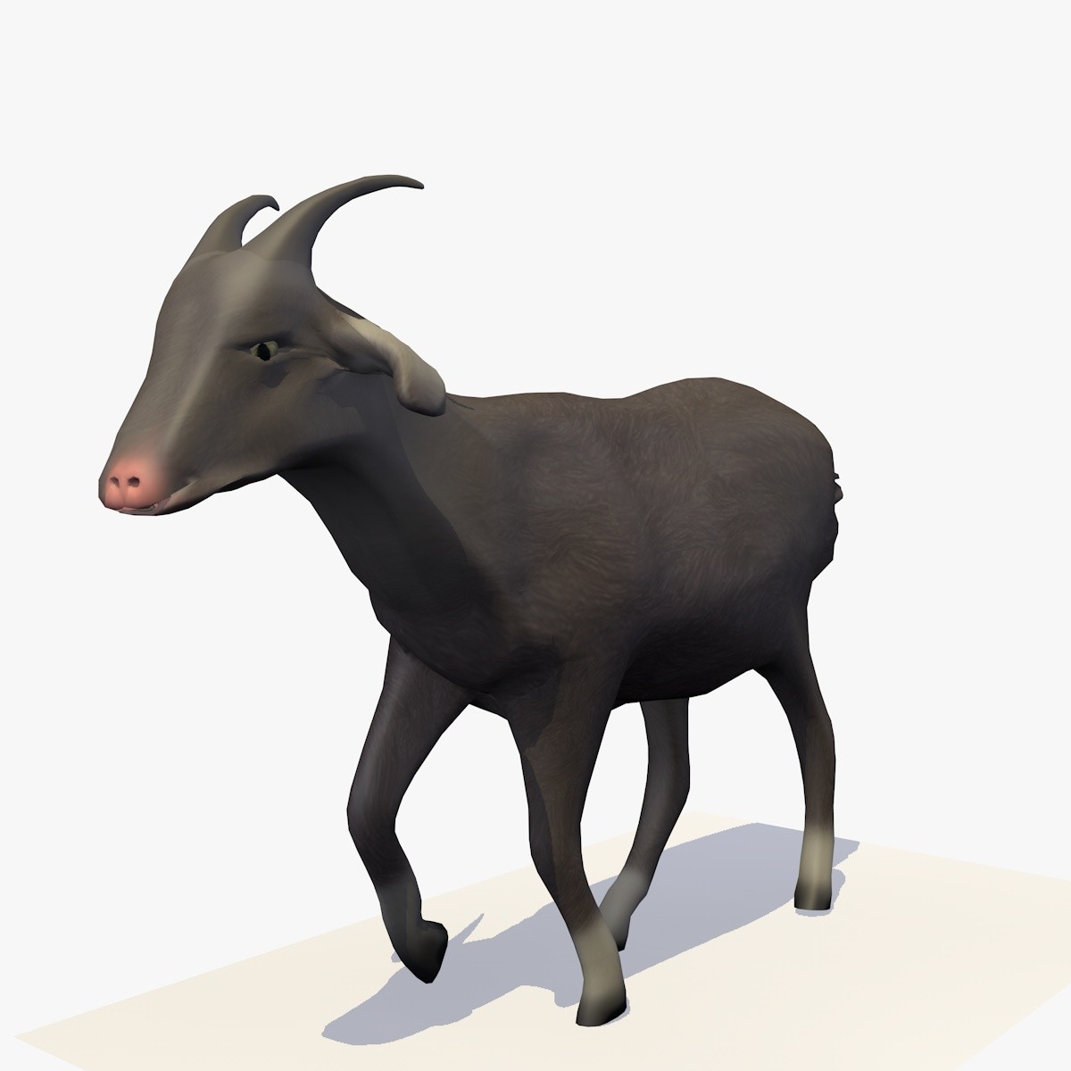 Animated Single Goat Walking 3D model 3D Model - 3DHunt.co
