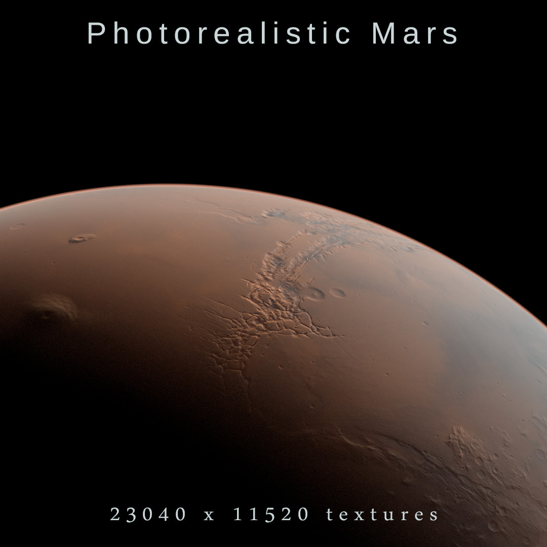 Photorealistic Mars 23k textures 3D Model - 3DHunt.co