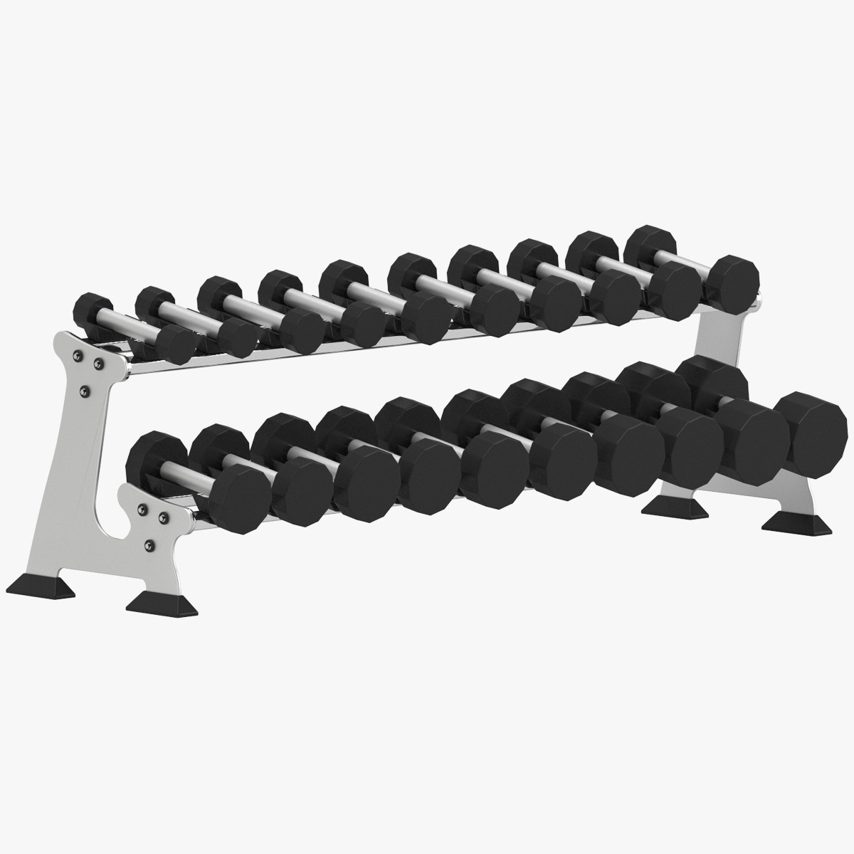 GYM Dumbbell Rack 3D Model - 3DHunt.co