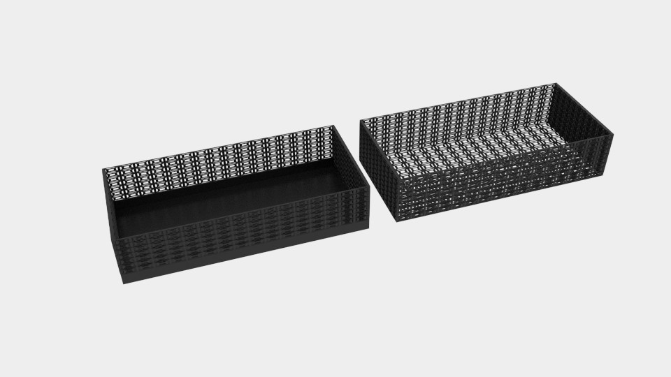 Rectangle Wire Pattern Bin 3D model 3D Model - 3DHunt.co