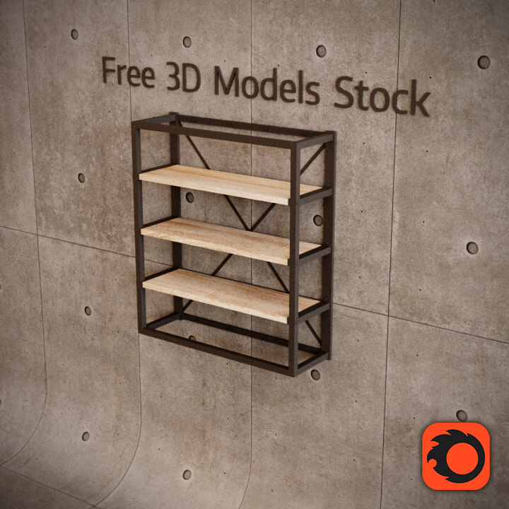 Industrial Style Shelf 3D Model - 3DHunt.co