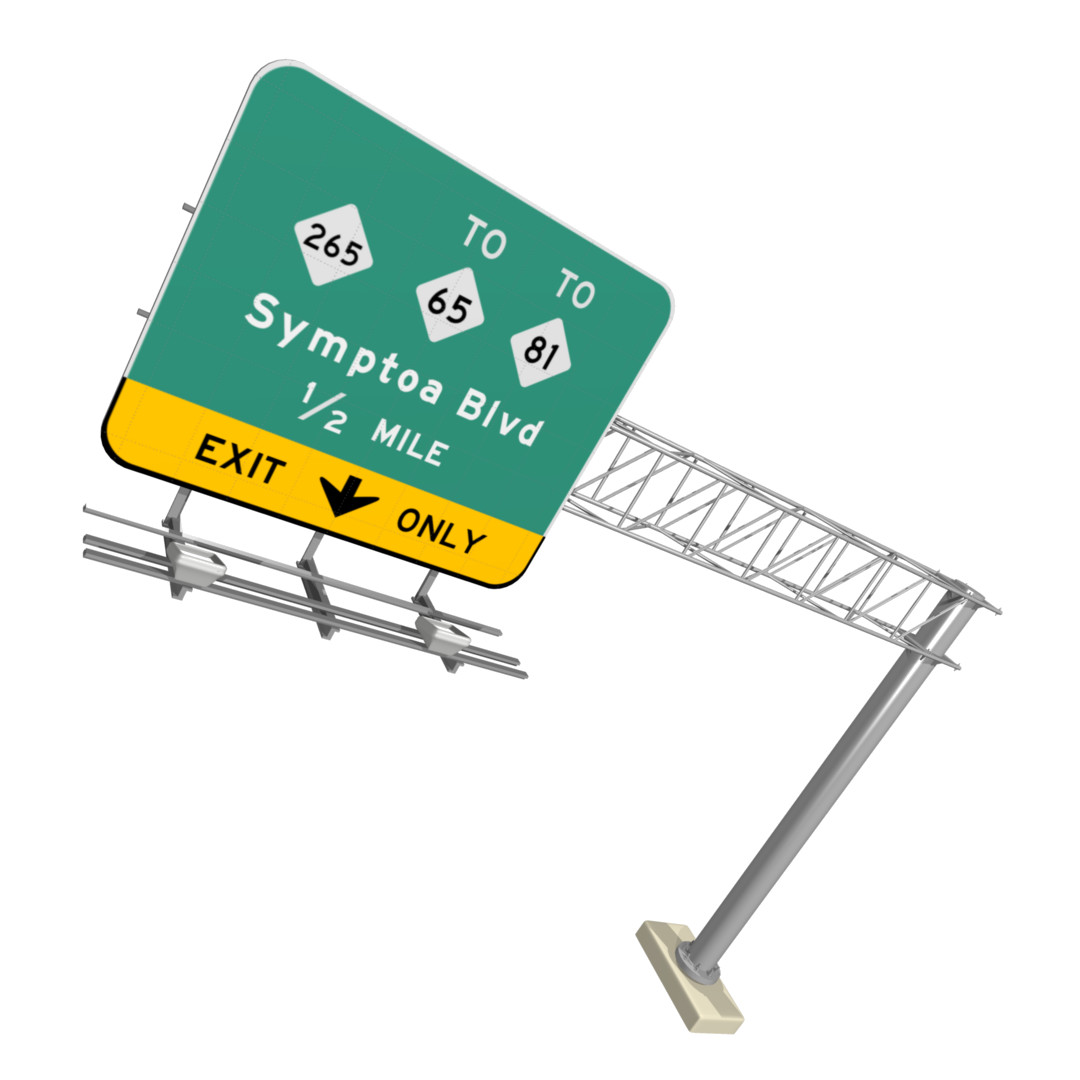 Highway Overhead Signage 3D Model - 3DHunt.co