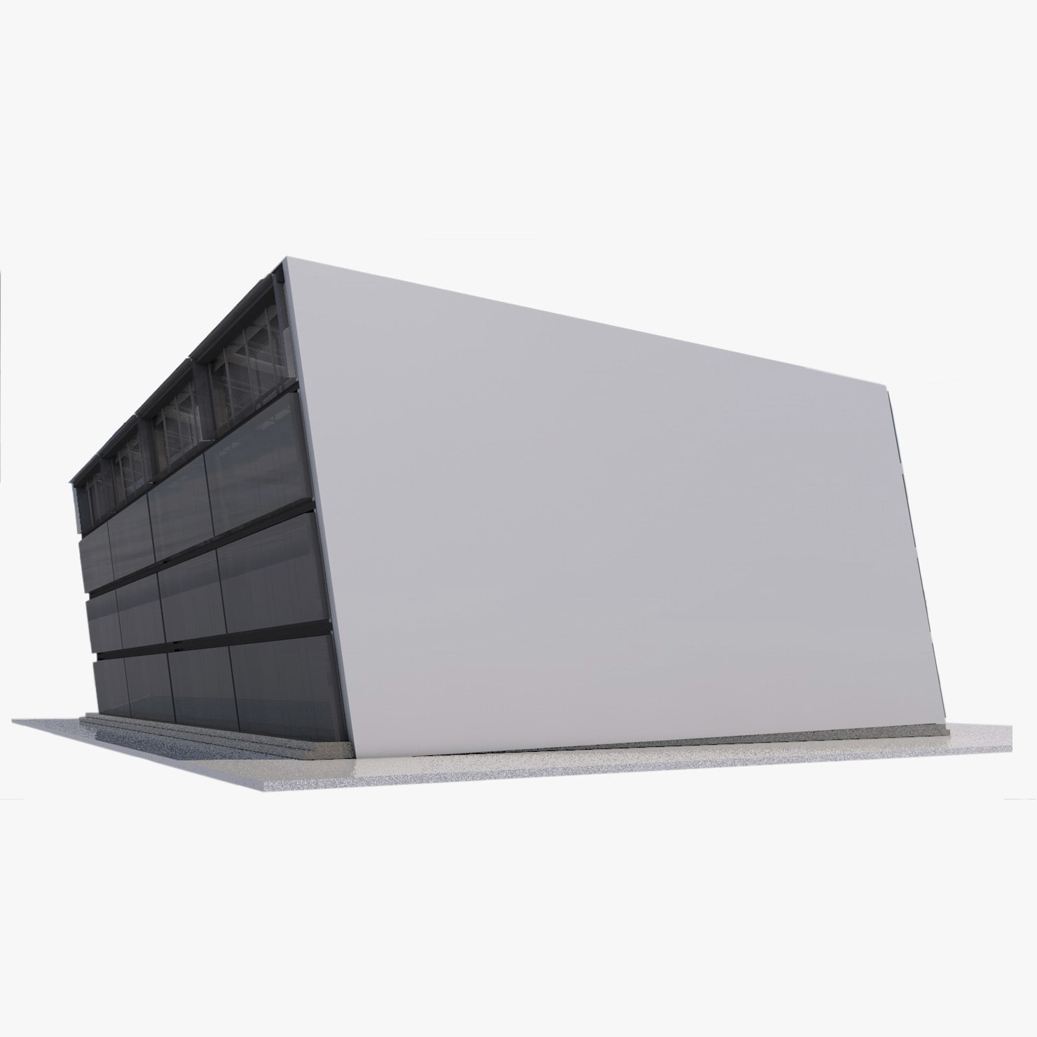 3D Building with glass ceiling 3D Model - 3DHunt.co