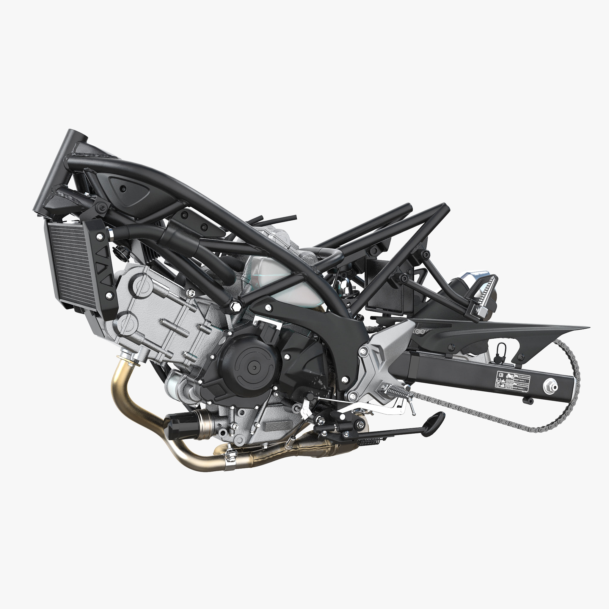 Sport Bike Engine 3D Model - 3DHunt.co