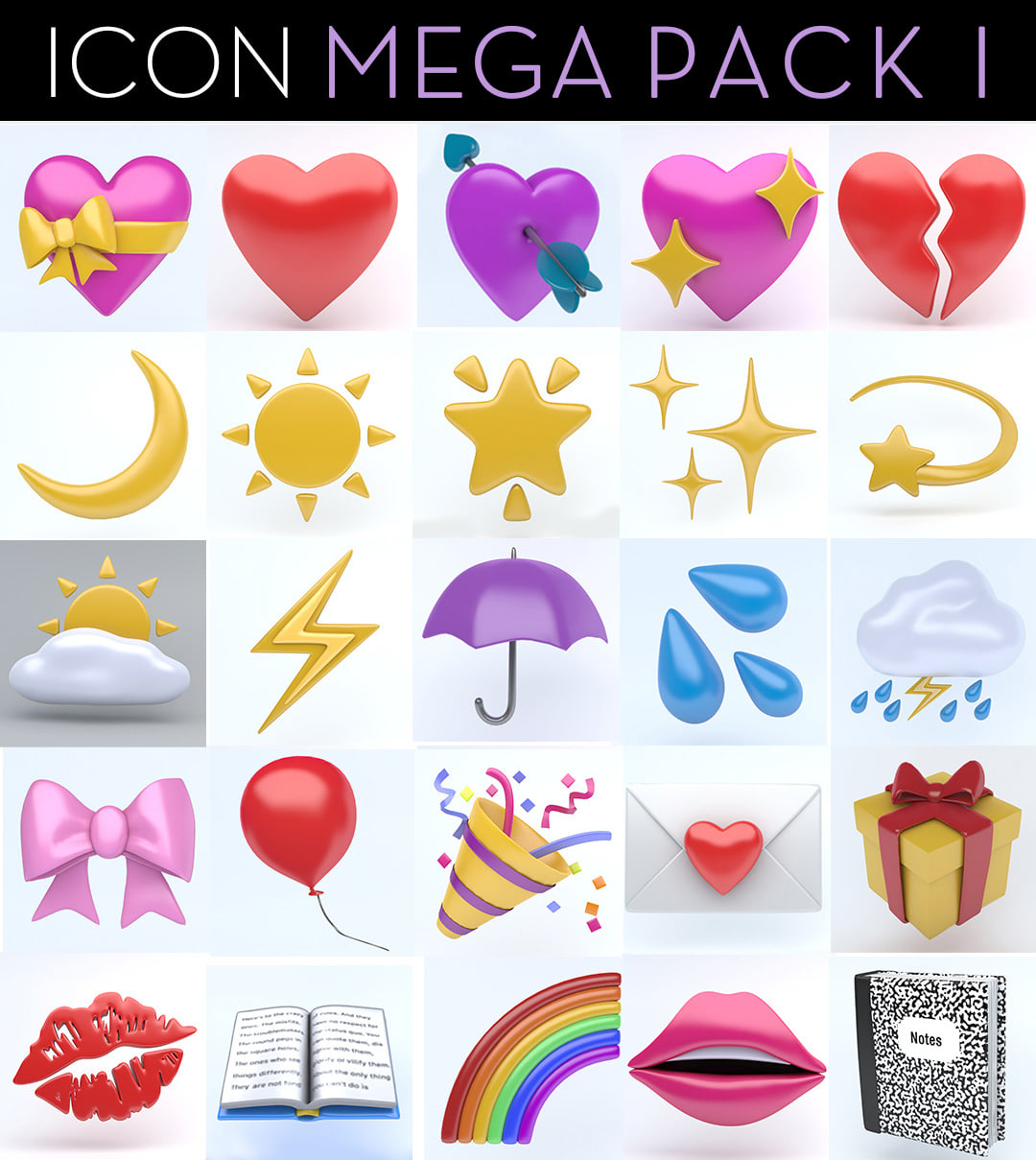 ICON MEGAPACK 1 3D Model - 3DHunt.co