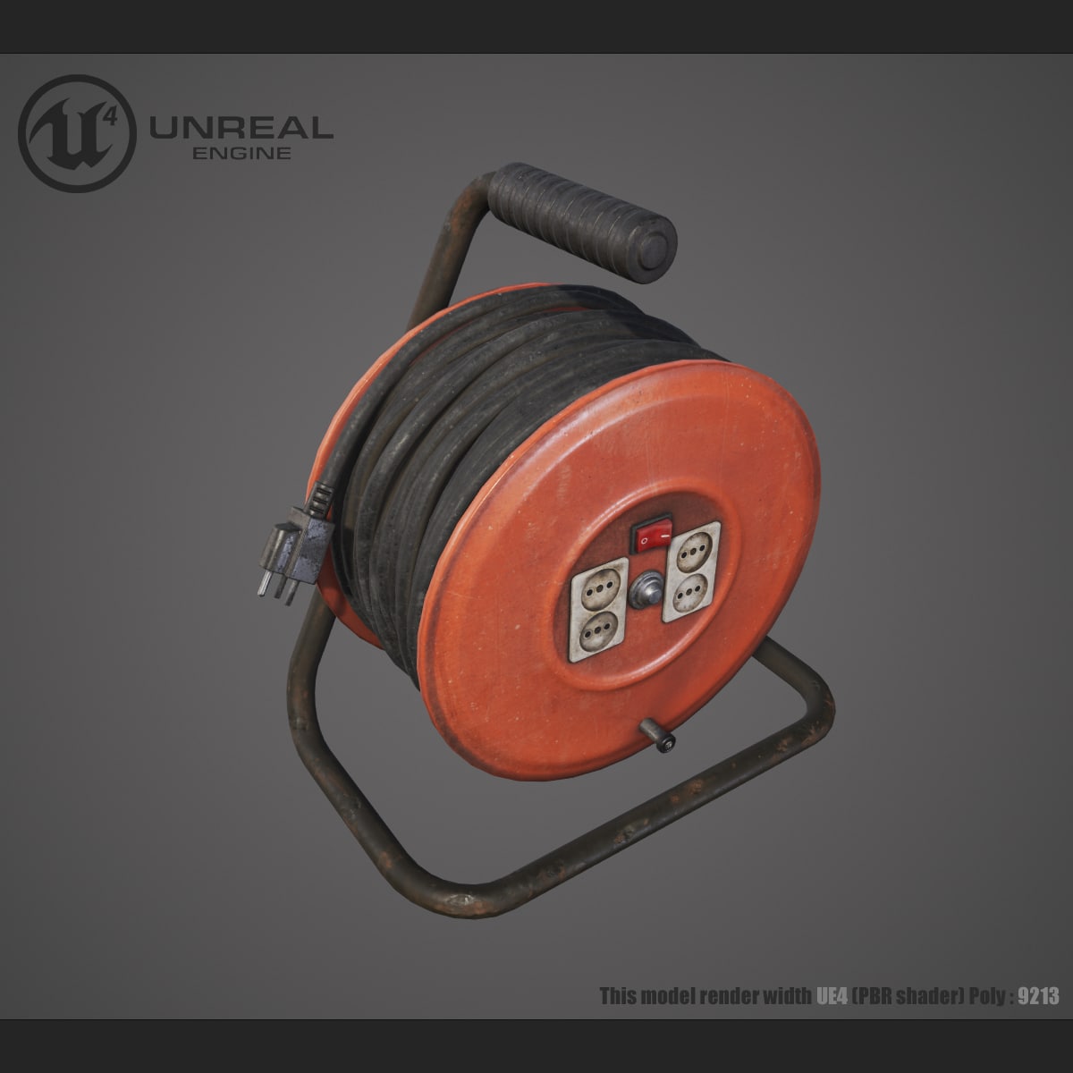 3D model Power Extension Cord 3D Model - 3DHunt.co