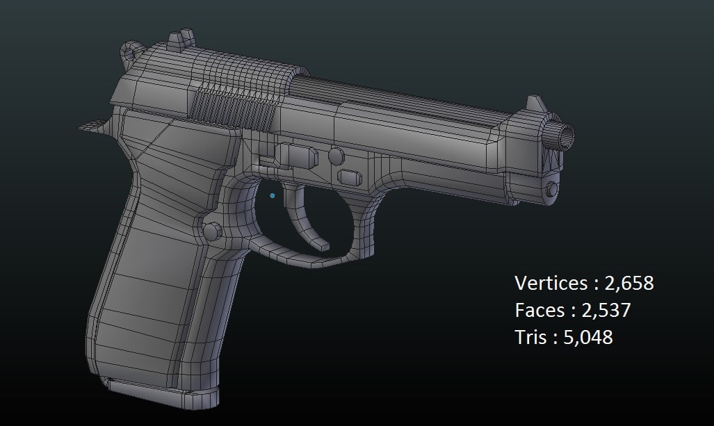 Beretta M9 pistol Free 3D Model - 3DHunt.co
