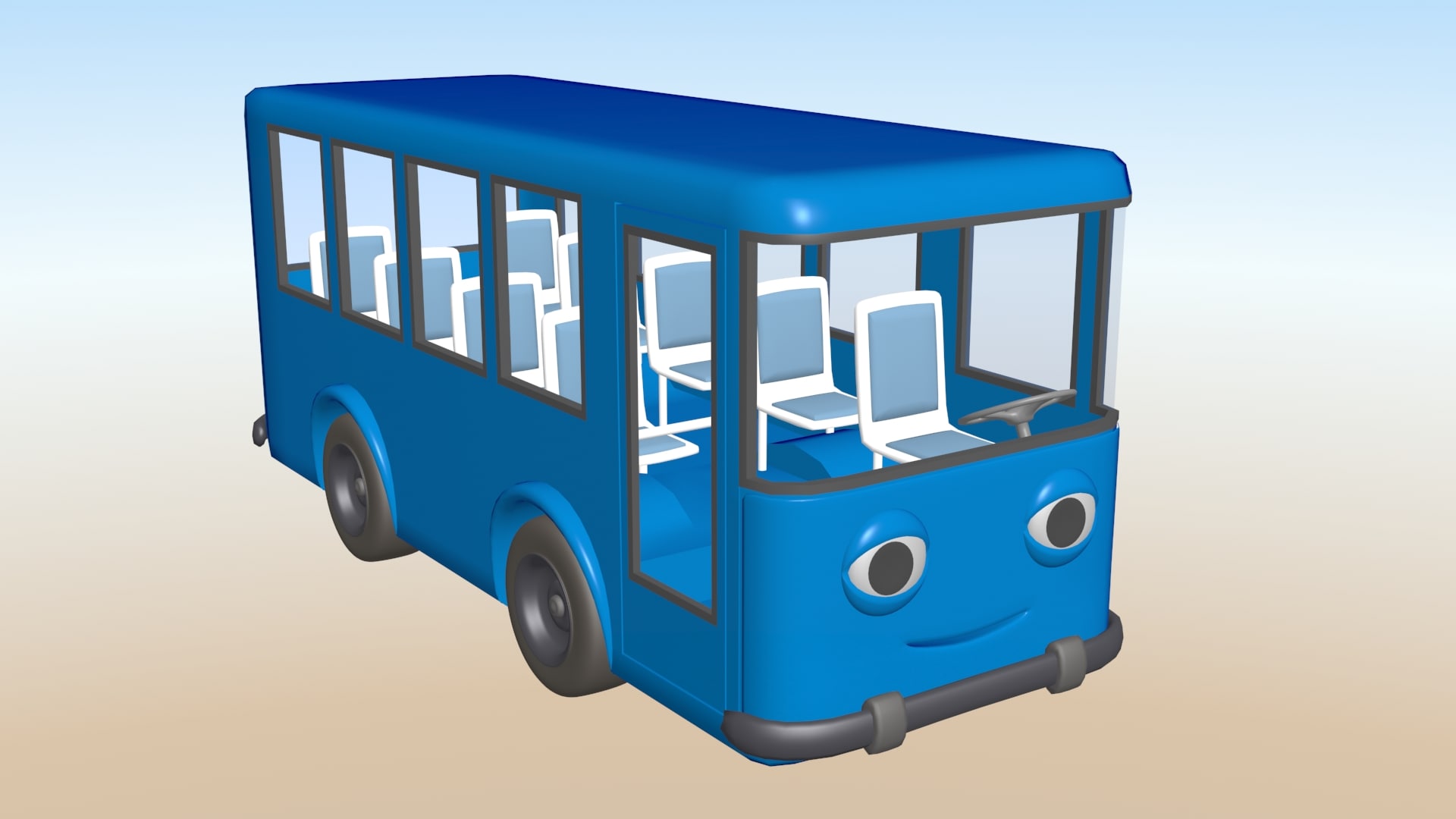 3D model Bus Cartoon 3D Model - 3DHunt.co