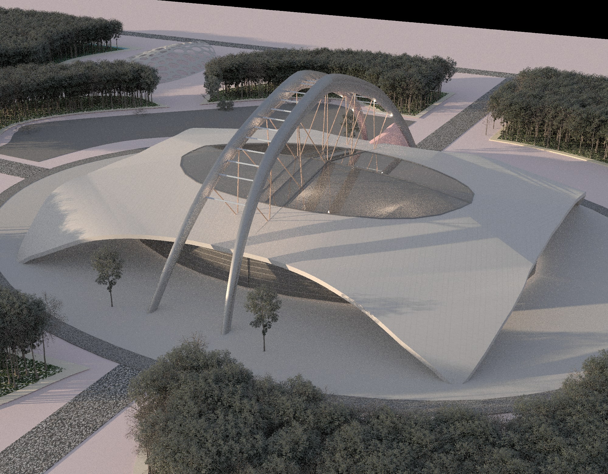 Sports complex 3D model 3D Model - 3DHunt.co