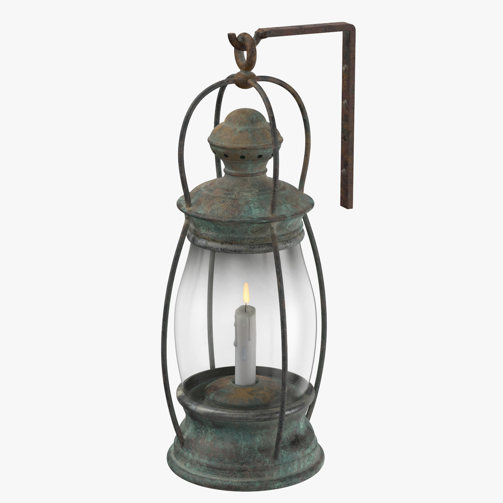 Ship Candle Lantern Mounted Lit 3D model 3D Model - 3DHunt.co