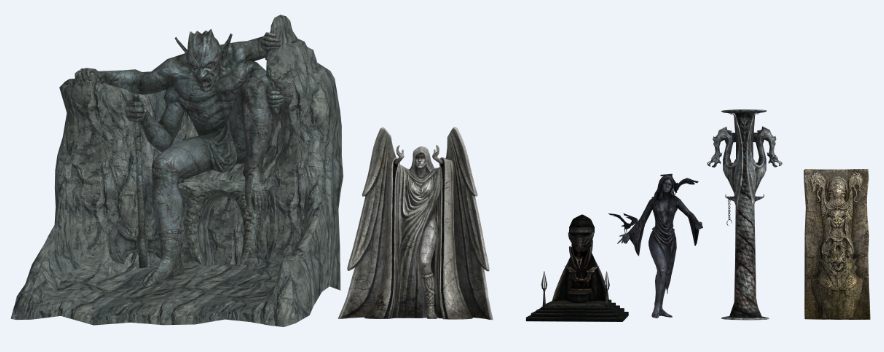 Daedric statues 2 3D Model - 3DHunt.co