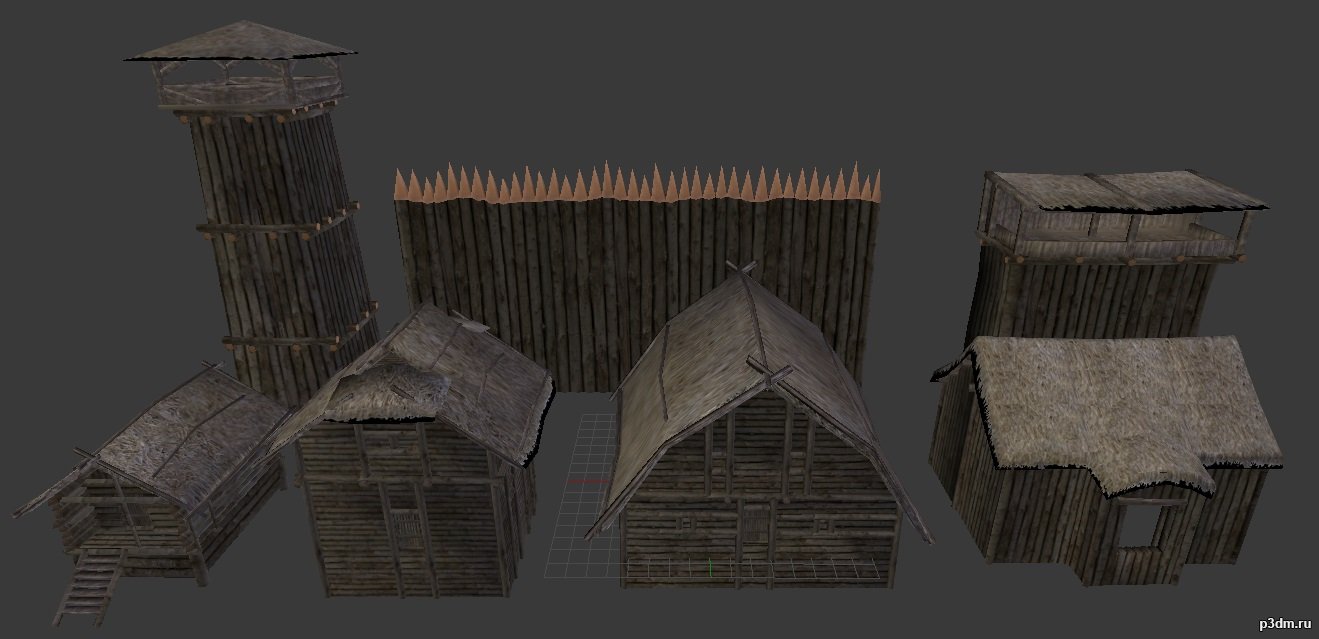 Wood fort 3D Model - 3DHunt.co
