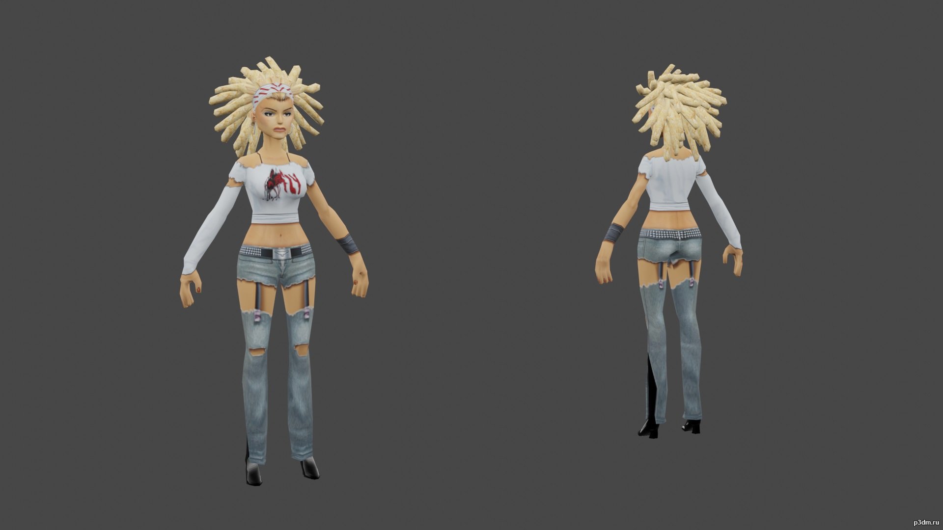 Female Singer 3D Model - 3DHunt.co